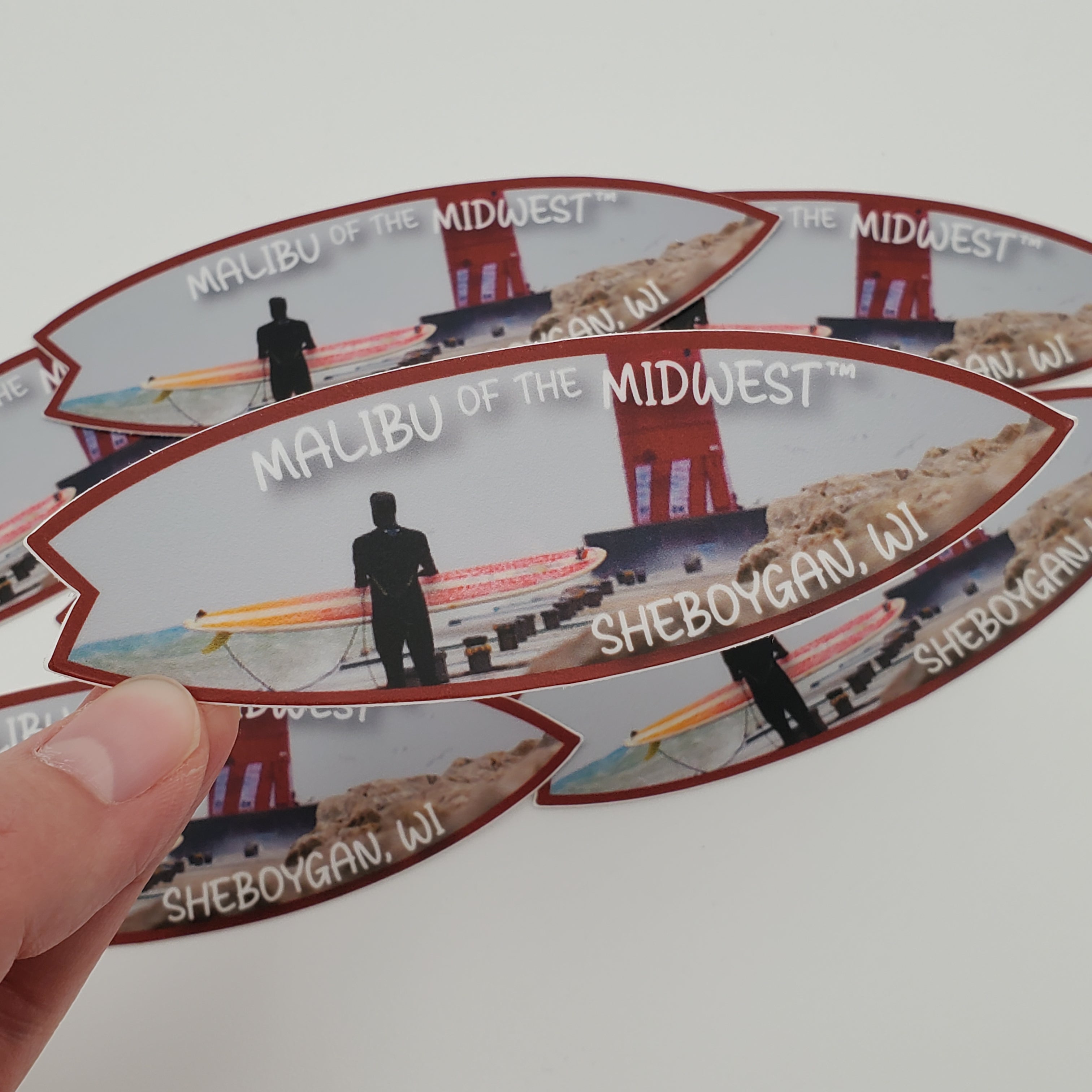 Surfboard Shaped Surfer on North Pier Sticker | The place to get your ...